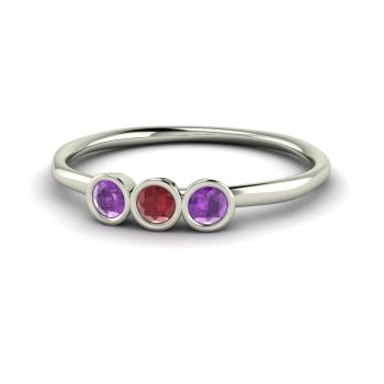 Cassian Sophie Ring with Round Ruby, Amethyst | 0.33 carats Round Ruby ...