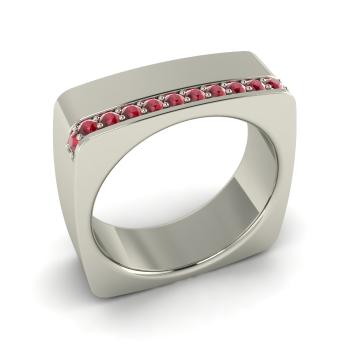 Ivory Men's Ring with Round Ruby | 0.56 carats Round Ruby Men's Ring in ...
