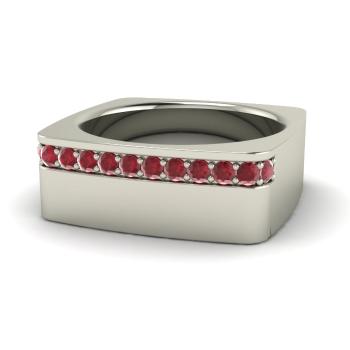 Ivory Men's Ring with Round Ruby | 0.56 carats Round Ruby Men's Ring in ...