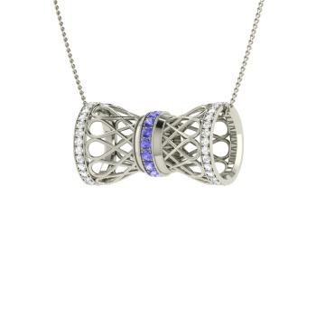 Siday Necklace with Round Tanzanite, SI Diamond | 0.53 carats Round ...