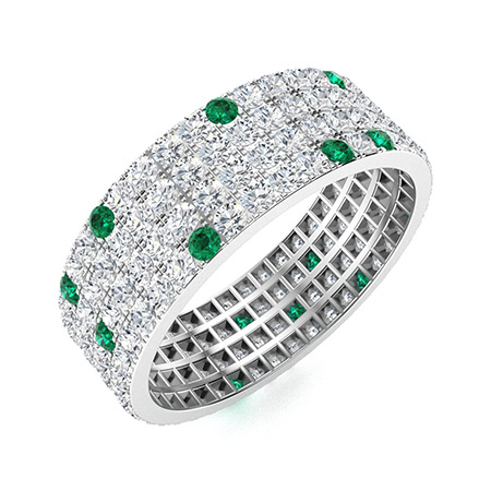 Adamas Ring with Round Emerald, SI Diamond | 2.22 carats Round Emerald ...