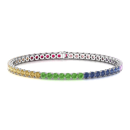 Rainbow Sapphire Bracelets For Women | Bracelets | Diamondere (Natural ...