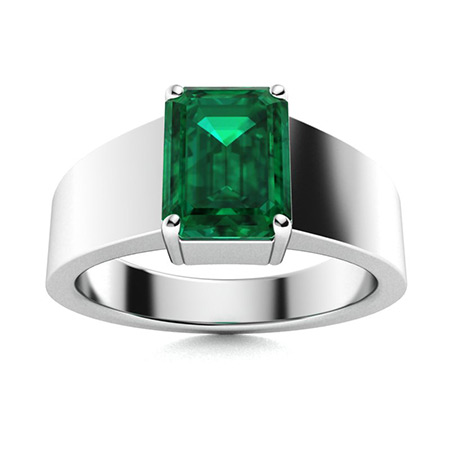 Men's Lab Created Emerald Wedding Bands | Men's Lab Created Emerald ...