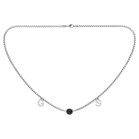 Alan Necklace with Round Black Diamond, SI Diamond | 1.31 carats Round ...