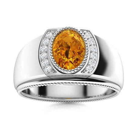 Men's Orange Sapphire Wedding Bands | Men's Orange Sapphire Rings ...