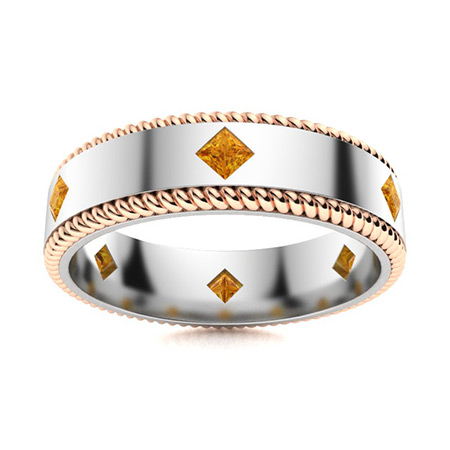 Men's Orange Sapphire Wedding Bands | Men's Orange Sapphire Rings ...