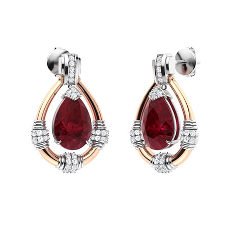 Lab Created Ruby Earrings For Women | Certified Fine Jewelry | Diamondere