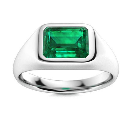 Men's Lab Created Emerald Wedding Bands | Men's Lab Created Emerald ...