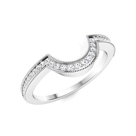 Ariya Matching Womens Band with Round SI Diamond | 0.17 carats Round SI ...