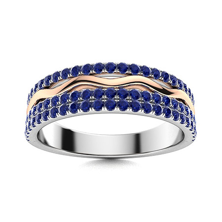 Aulina Ring with Round Sapphire | 0.6 carats Round Sapphire Wedding ...