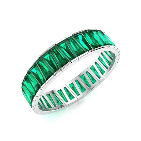 Austin Ring with Baguette Emerald | 3.96 carats Baguette Emerald ...