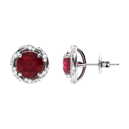 Lab Created Ruby Earrings For Women | Certified Fine Jewelry | Diamondere