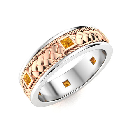 Berenger Ring with Princess cut Orange Sapphire | 0.18 carats Square ...