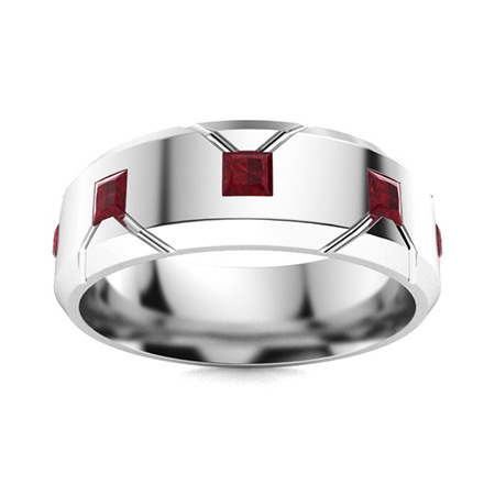 Men's Lab Created Ruby Wedding Bands | Men's Lab Created Ruby Rings ...