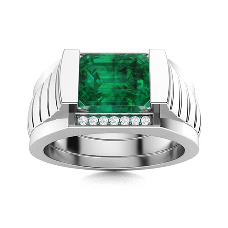 Men's Emerald Rings | Men's Emerald Wedding Bands | Diamondere