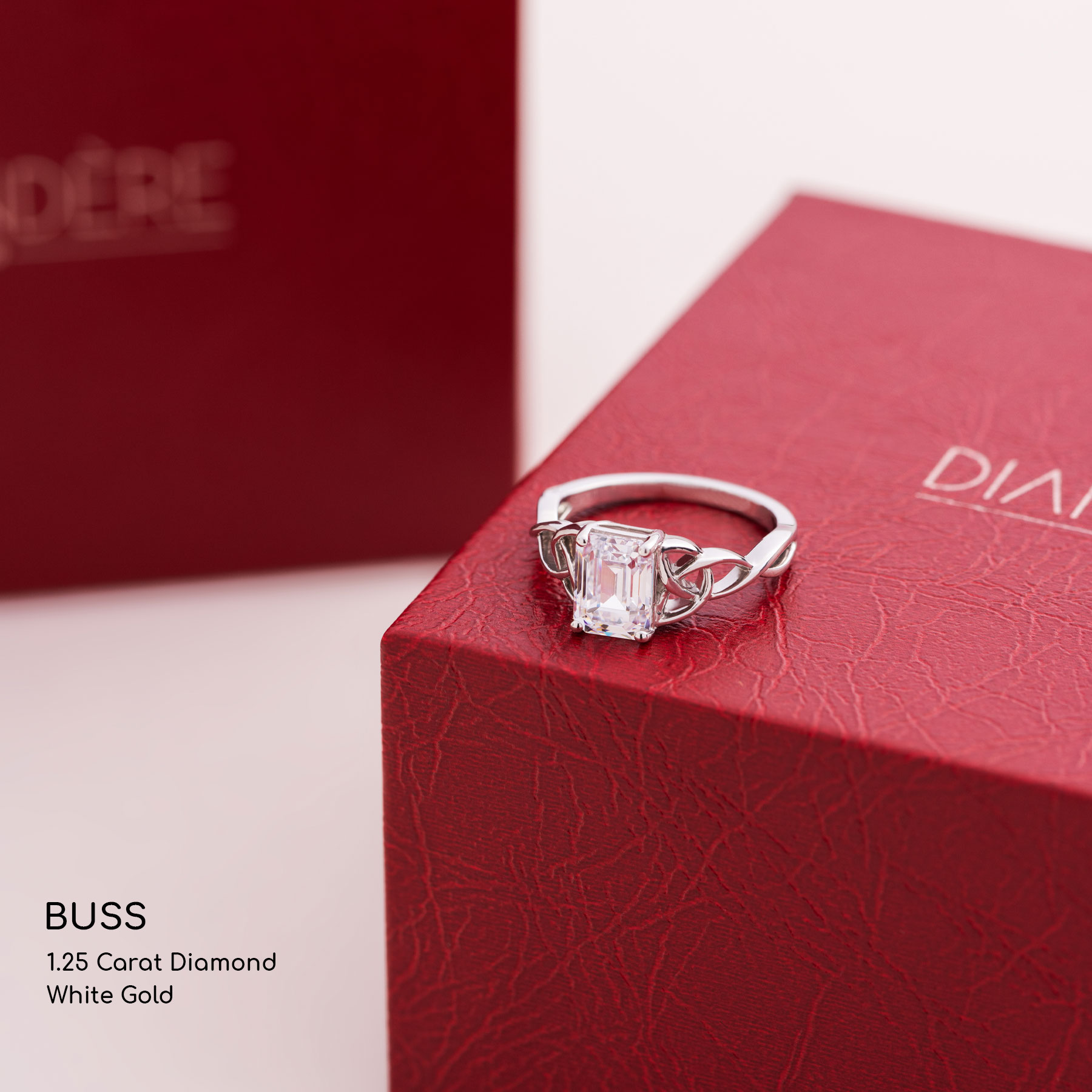 Buss Ring with Emerald cut Sapphire | 1.54 carats Rectangle Sapphire ...