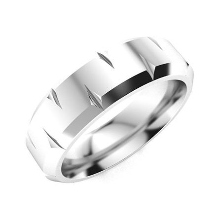 Candida Men's Wedding Band | Men's Rings in 14k White Gold | Diamondere