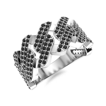 Carly Men's Ring with Round Black Diamond | 0.98 carats Round Black ...