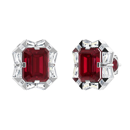 Lab Created Ruby Earrings For Women | Certified Fine Jewelry | Diamondere