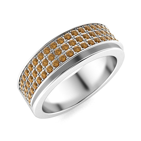 Cooper Men's Ring with Round Brown Diamond | 0.69 carats Round Brown ...