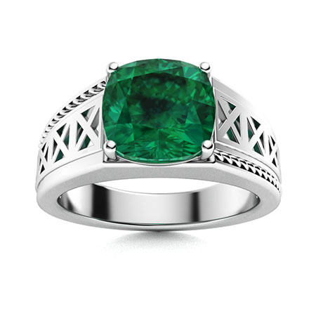 Men's Lab Created Emerald Wedding Bands | Men's Lab Created Emerald ...