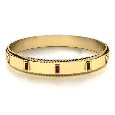18k Yellow Gold Bangles For Women | Diamondere