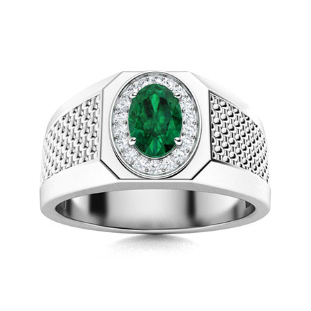 Men's Lab Created Emerald Wedding Bands | Men's Lab Created Emerald ...