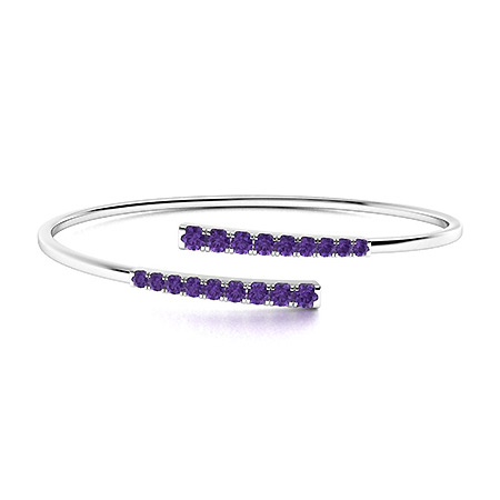 Darryl Bangle with Round Amethyst | 1.0 carat Round Amethyst Classic in ...
