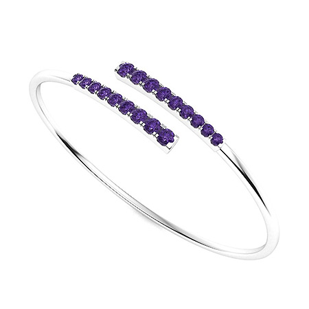 Darryl Bangle with Round Amethyst | 1.0 carat Round Amethyst Classic in ...