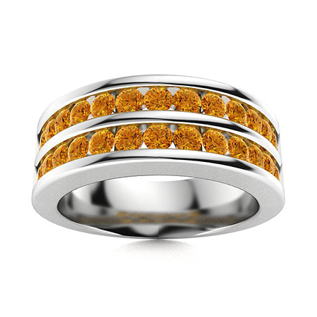 Men's Orange Sapphire Wedding Bands | Men's Orange Sapphire Rings ...