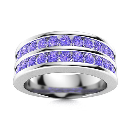 Dennis Men's Ring with Round Tanzanite | 1.6 carats Round Tanzanite Men ...