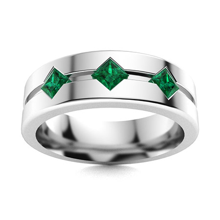 Men's Emerald Rings | Men's Emerald Wedding Bands | Diamondere
