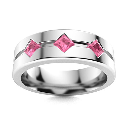 Men's Pink Tourmaline Wedding Bands | Men's Pink Tourmaline Rings ...