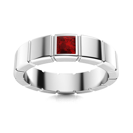 Men's Garnet Wedding Bands | Men's Garnet Rings | Diamondere