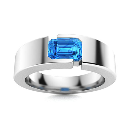Men's Blue Topaz Wedding Bands | Men's Blue Topaz Rings | Diamondere
