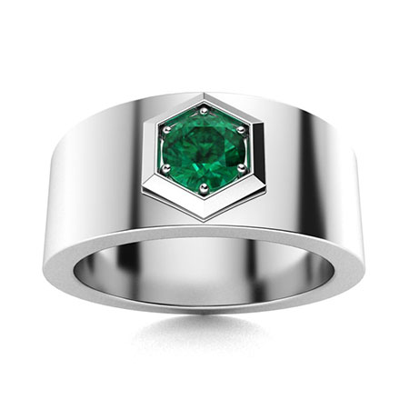 Men's Lab Created Emerald Wedding Bands | Men's Lab Created Emerald ...