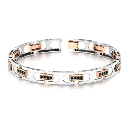 Men's Black Diamond Bracelets | Men's Bracelets | Diamondere (Natural ...