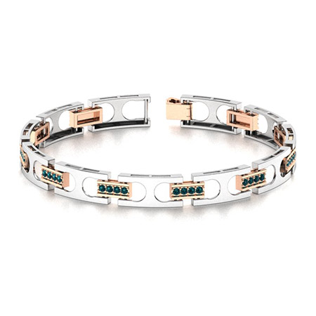 Men's Blue Diamond Bracelets | Men's Bracelets | Diamondere (Natural ...
