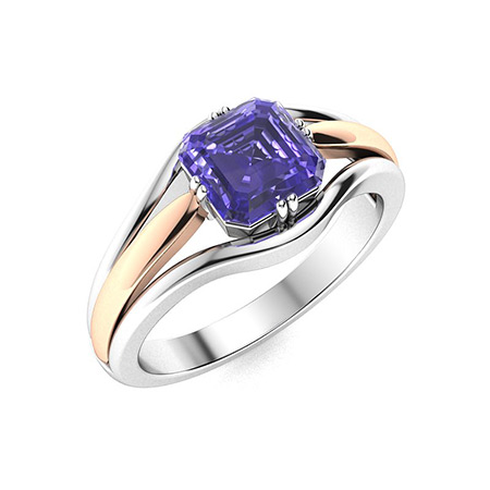 Enzo Ring with Emerald cut Tanzanite | 1.01 carats Rectangle Tanzanite ...