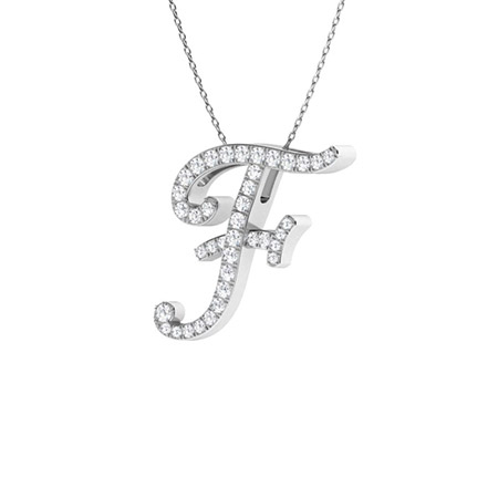 Fred Necklace with Round SI Diamond | 0.39 carats Round SI Diamond ...