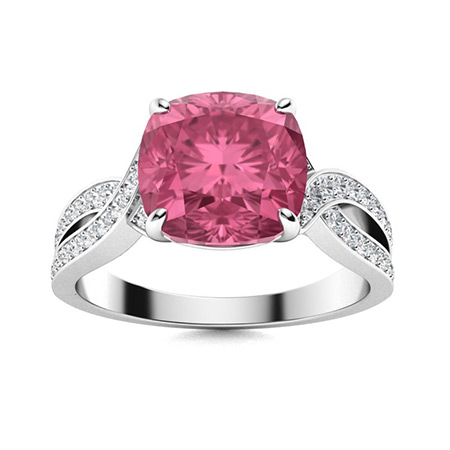 Gabster Ring with Cushion cut Pink Tourmaline, SI Diamond | 1.98 carats ...