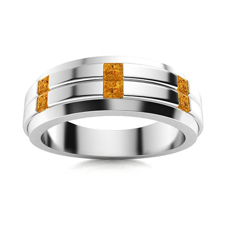 Men's Orange Sapphire Wedding Bands | Men's Orange Sapphire Rings ...