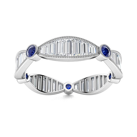 Gideon Ring with Round Sapphire, VS Diamond | 1.32 carats Round ...