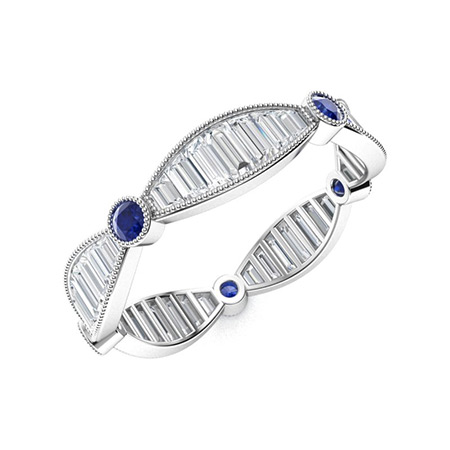 Gideon Ring with Round Sapphire, VS Diamond | 1.32 carats Round ...