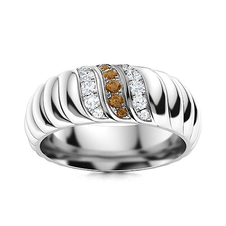 Men's Brown Diamond Wedding Bands | Men's Brown Diamond Rings ...