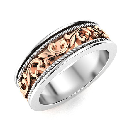 Gordon Men's Wedding Band | Men's Rings in 14k White Gold | Diamondere