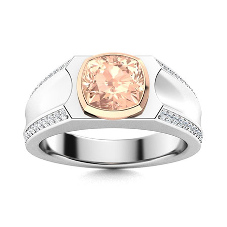 Men's Morganite Wedding Bands | Men's Morganite Rings | Diamondere