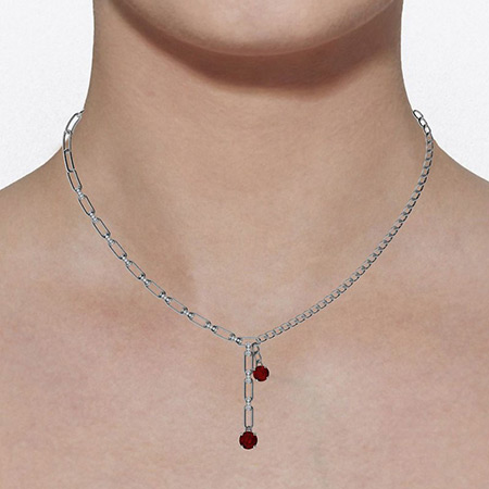 Gural Necklace with Round Garnet, SI Diamond | 5.59 carats Round Garnet ...