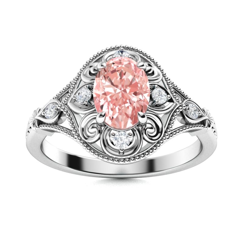 Lab-Created Pink Diamond Rings For Women | Diamondere