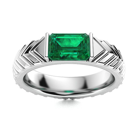 Men's Lab Created Emerald Wedding Bands | Men's Lab Created Emerald ...